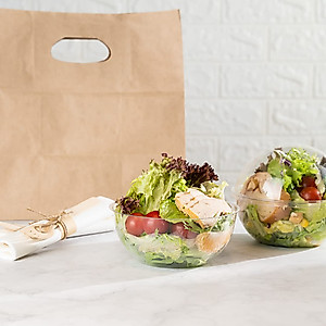 Thermo Tek 21 Ounce Salad Containers With Lids, 50 Sphere To Go Bowls With Lids - Airtight Dome Lids, Lightweight, Clear Plastic Disposable Salad Bowls With Lids, Keep Food Fresh, - Restaurantware