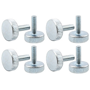 LBY 30pcs Knurled Hand Screw, M3 x 10mm Flat Knurled Head Fully Threaded Thumb Screws(Single Layer Step), Carbon Steel Galvanize