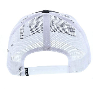 HOOEY Oil Gear (HOG) Adjustable Snapback Mesh Trucker Back Hat (Black/White)