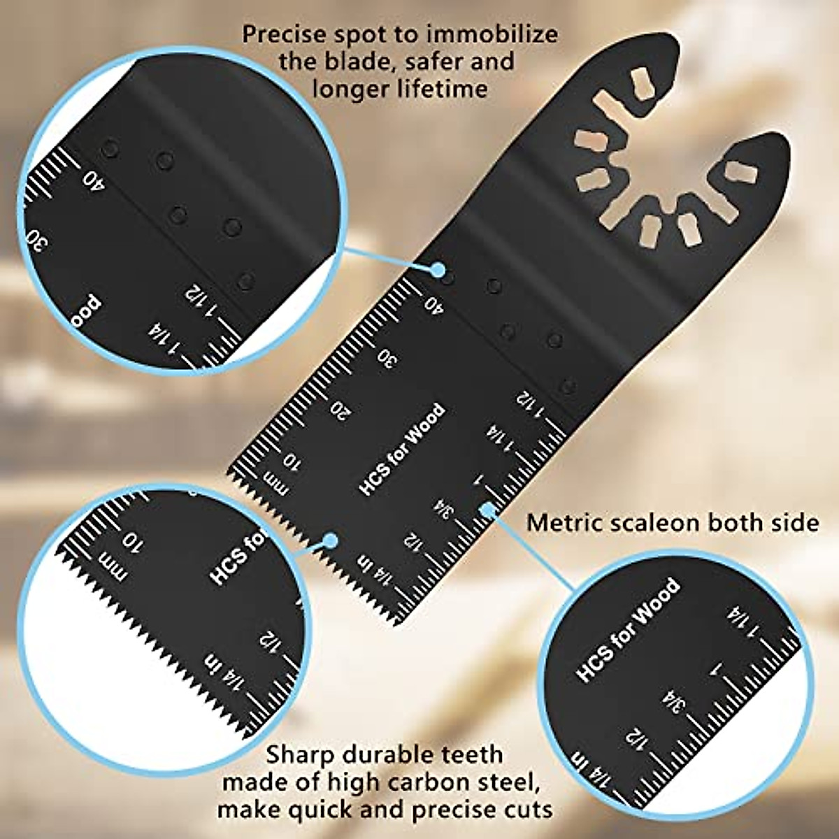OTUCO 94 Pack Oscillating Saw Blades, Wood Metal Cutting Multitool Bi-Metal Blades Quick Release Tool Blades Kits Fit for Dewalt, Makita, Ryobi, Rockwell