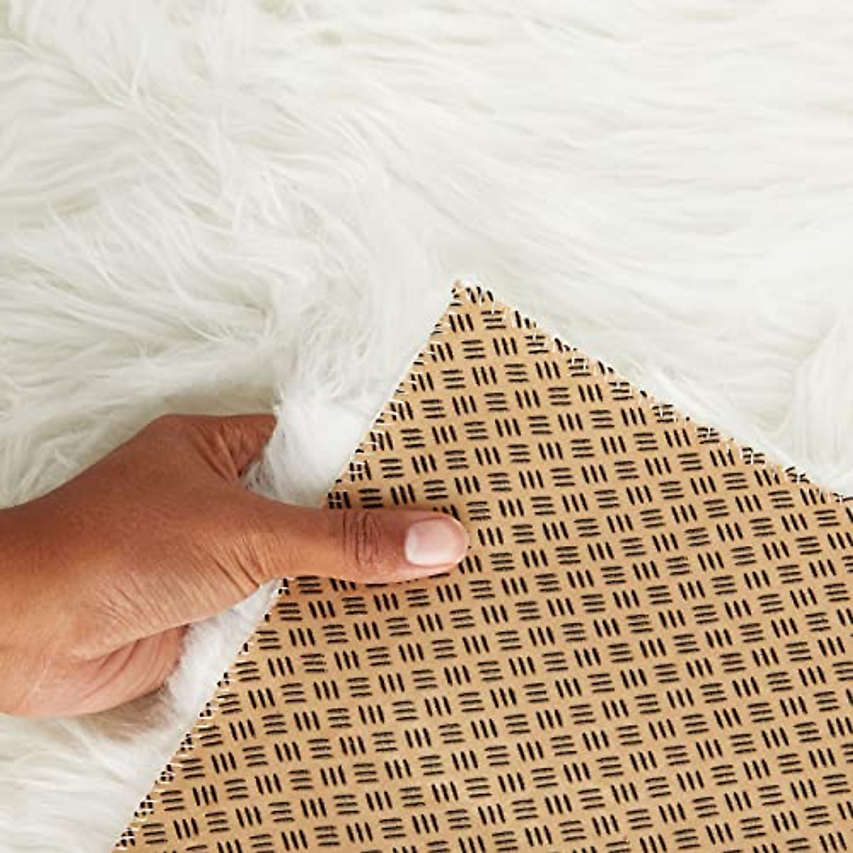 Juvale Soft Faux Sheepskin Fur Throw Rug, 2x6 Feet Shaggy Non-Slip Mat Runner (White)