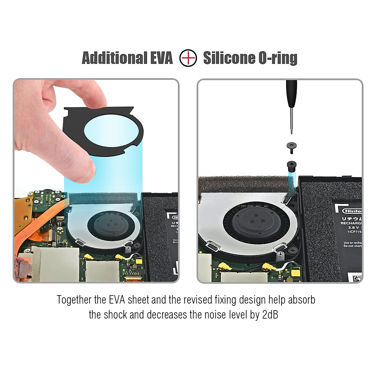 ElecGear Replacement Internal Cooling Fan Compatible with Nintendo Switch Lite HDH-001, CPU Heatsink Cooler, Thermal Compound Paste, Screwdriver and Repair Tool Kit