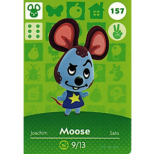 Nintendo Animal Crossing Happy Home Designer Amiibo Card Moose 157/200 USA Version
