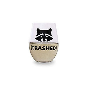 Raccoon "Trashed" Stemless Wine Glass | Holds 20 Ounces
