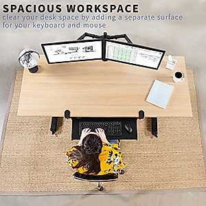 VIVO Large Keyboard Tray Under Desk Pull Out with Extra Sturdy C Clamp Mount System, 27 (33 Including Clamps) x 11 inch Slide-Out Platform Computer Drawer for Typing, Black, MOUNT-KB05E