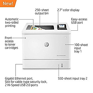 HP Color Laserjet Enterprise M554dn Duplex Printer (7ZU81A) (Renewed)