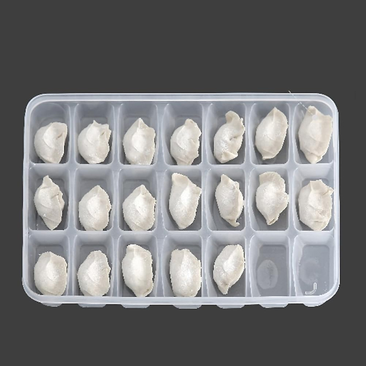 BESTonZON Dumpling Storage Box, Food Storage Containers with Lids, Reusable 21 Grid Dumpling Box Bins Holder with Lids for Refrigerator, Good Sealing Stackable Food Containers for Kitchen and Fridge