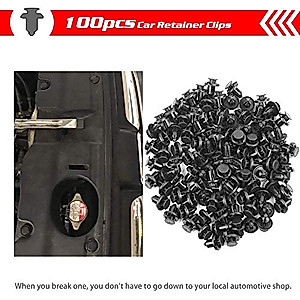 OTUAYAUTO 100PCS Bumper Clips, 10mm Fender Liner Clip for Honda CR-V Accord Civic and Acura, Plastic Rivet Retainer Clips Replace OEM: 91503-SZ3-003