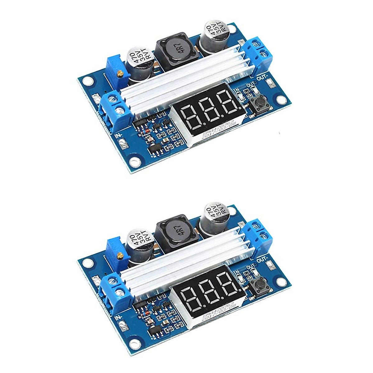 Onyehn DC-DC Boost Voltage Converter Module,100W High Power Adjustable Output 3.5-35V Power Regulator Board LTC1871 with LED Voltage Meter(2 Pack)