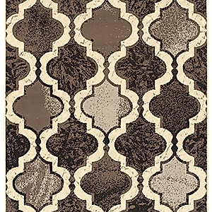 SUPERIOR Ellery Modern Trellis Indoor Area Rug with Jute Backing, 2' 7" x 8', Chocolate