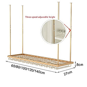 DASHADAO Bar Unit Floating Shelves Ceiling Decorative Wine Racks, Wine Bottle Holder Hanging Metal Iron Wine Glass Rack Goblet Stemware Racks for Bar Kitchen Restaurant Home Decoration