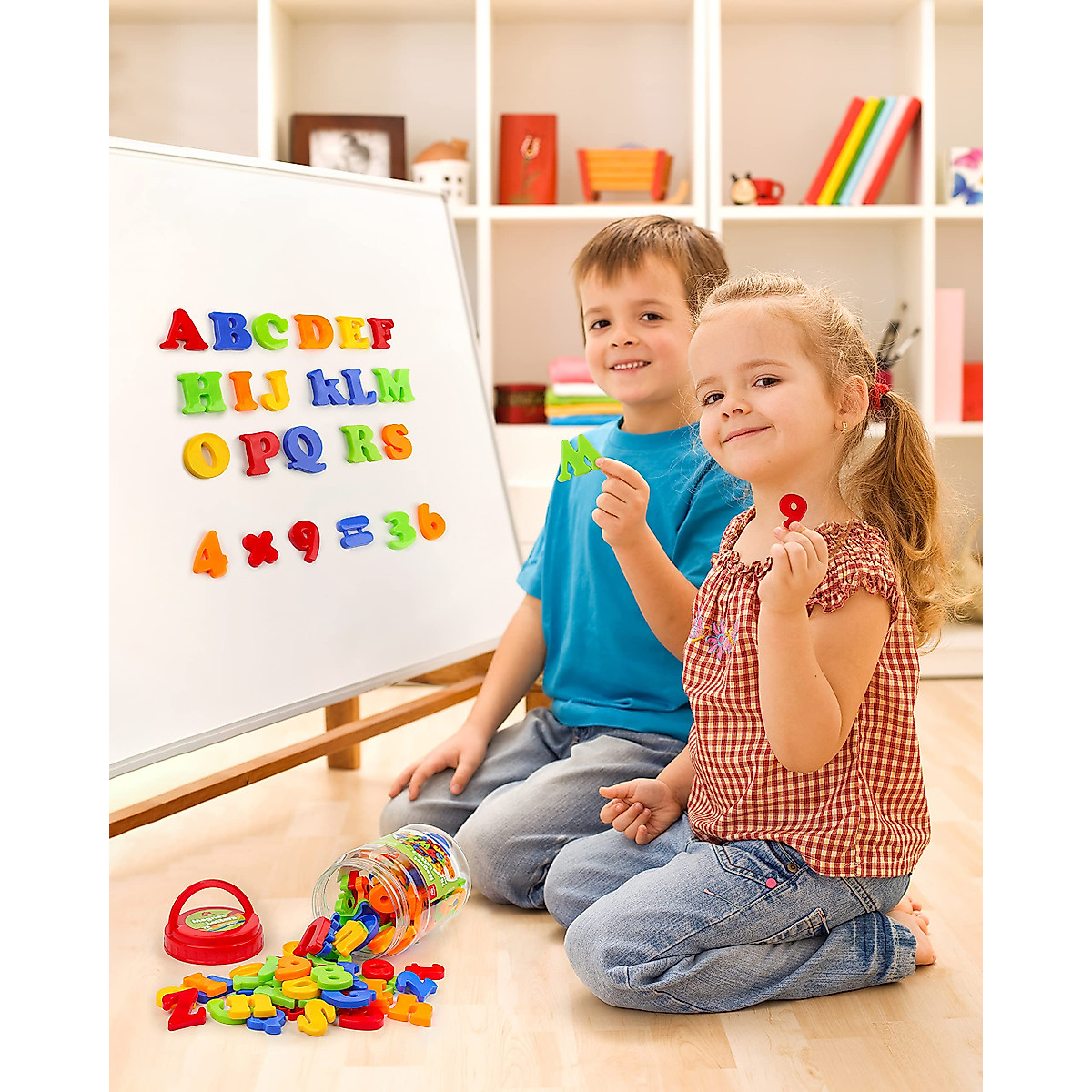 Coogam Alphabet Magnetic Letters Numbers Colorful ABC 123 Refrigerator Fridge Magnets Uppercase Lowercase Vocabulary Educational Toy Set for Preschool Learning Spelling Counting