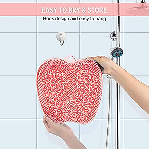 BESKAR Shower Foot Scrubber XL Larger Size Mat with Non-Slip Suction Cups - Cleans, Smooths, Exfoliates & Massages Your Feet Without Bending, Improve Foot Circulation & Cleaner Dead Skin Remover