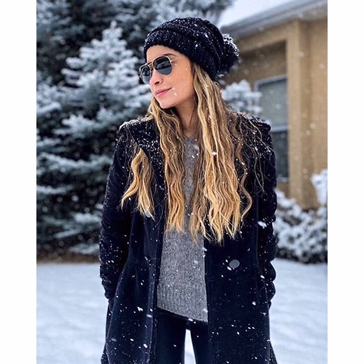 FURTALK Womens Winter Knit Slouchy Beanie Hat Warm Skull Ski Cap Faux Fur Pom Pom Hats for Women