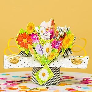 Birthday Flowers Pop-Up Greeting Card Original Second Nature 3D Pop Up Cards