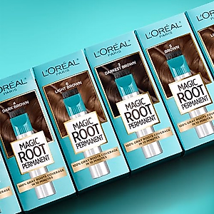 L'Oreal Paris Magic Root Rescue 10 Minute Root Hair Coloring Kit, Permanent Hair Color with Quick Precision Applicator, 100 percent Gray Coverage, 3 Soft Black, 2 count