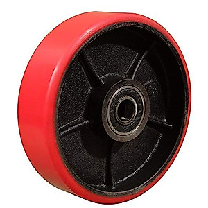 7" x 2" Pallet Jack Steer Wheels Replacement Kit with Axle 20 mm ID Bearings Poly Tread