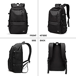 Black Backpack for School, High School Backpack Bookbag for Teen Boys Girls, Lightweight Casual Daypack Backpack for Men Women