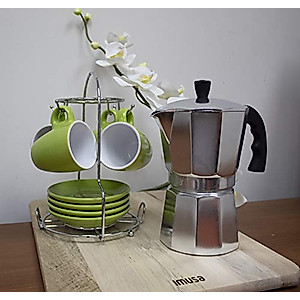 IMUSA USA B120-42V Aluminum Espresso Stovetop Coffeemaker 3-Cup, Silver