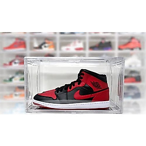 Proof Culture | Premium Shoe Storage Box, Clear Plastic Stackable Shoe Organizer for Closet, Space Saving Foldable Shoe Sneaker Containers Bins Holders (Large)