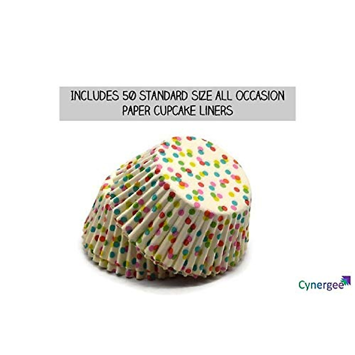 Cynergee Square Portable Cake, Pie, Cupcake, Muffin Carrier with Locking Lid and Collapsible Handles, Includes 50 All Occasion Paper Cupcake Liners, Blue