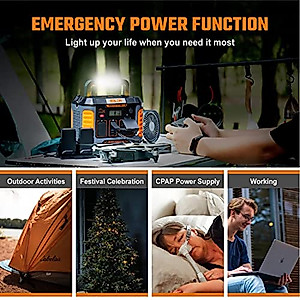 BALDR Portable Power Station 330W, 288Wh Emergency Backup Lithium Battery Solar Generator, Perfect CPAP Power Supply with Pure Sine Wave Inverter for Outdoors RV Camping Travel Home Emergency Use