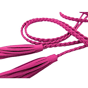 Nanxson Women's Waist Belt Woven Tassels Chain Belt Skinny Belt for Skirt Dress PDW0042 (rose red)