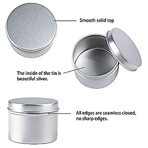 Moretoes 24 Pack 4 Oz Silver Aluminum Candle Tins with Lids for DIY Candle Making, Storage, Travel or Gift