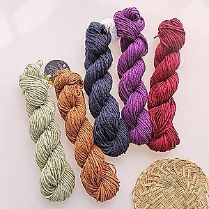 Yarn Ave Silk/Tibetan Yak Blended Aran Weight Yarn, Soft Comfortable Yarn for Hand Knitting Autumn Cardigans, Hats, Pullovers, Scarfs, Tops (50g, 08)