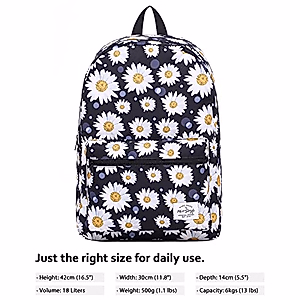 HotStyle TRENDYMAX Backpack for School Girls & Boys, Durable and Cute Bookbag with 7 Roomy Pockets, Daisies