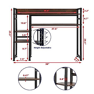 YEIBOOFU Desktop Bookshelf, 2-Tier Multipurpose Wood Bookcase for Computer Desk, Countertop Storage Hutch Display Rack Organizer for Dorm Office Home - Brown