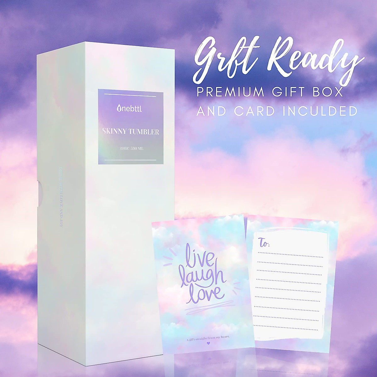 Onebttl Inspirational Gifts for Women, You Got This, Motivational Encouragement Job Promotion Congratulations Gifts for Women, Friends, New Mom, Coworkers, 20Oz Skinny Tumbler， Glitter Blue & Purple