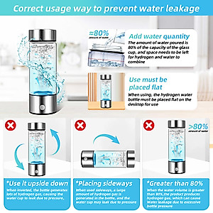 Govel Portable Hydrogen Water Generator Bottle SPE PEM Technology, Alkaline Ionizer Generator USB Rechargeable Portable Hydrogen Rich Water Glass Health Bottle for Health Life