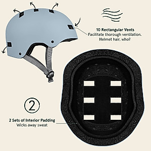 Retrospec Dakota Bicycle / Skateboard Helmet for Adults - Commuter, Bike, Skate, Scooter, Longboard & Incline Skating - Highly Protective & Premium Ventilation- Small - Matte Crystal Blue