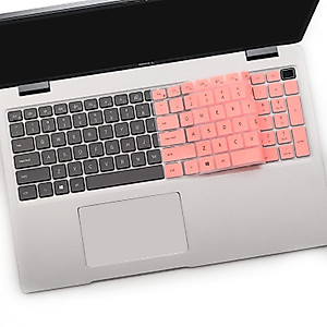 2 PCS Keyboard Cover Skin for 15.6 Inch Dell Latitude 3540 5520 5521 5540 5550, 15.6 Inch Dell Precision 3560 3561 3570 3571 3580 3581 3590 3591 Laptop Protective Keyboard Cover-Pink+Clear