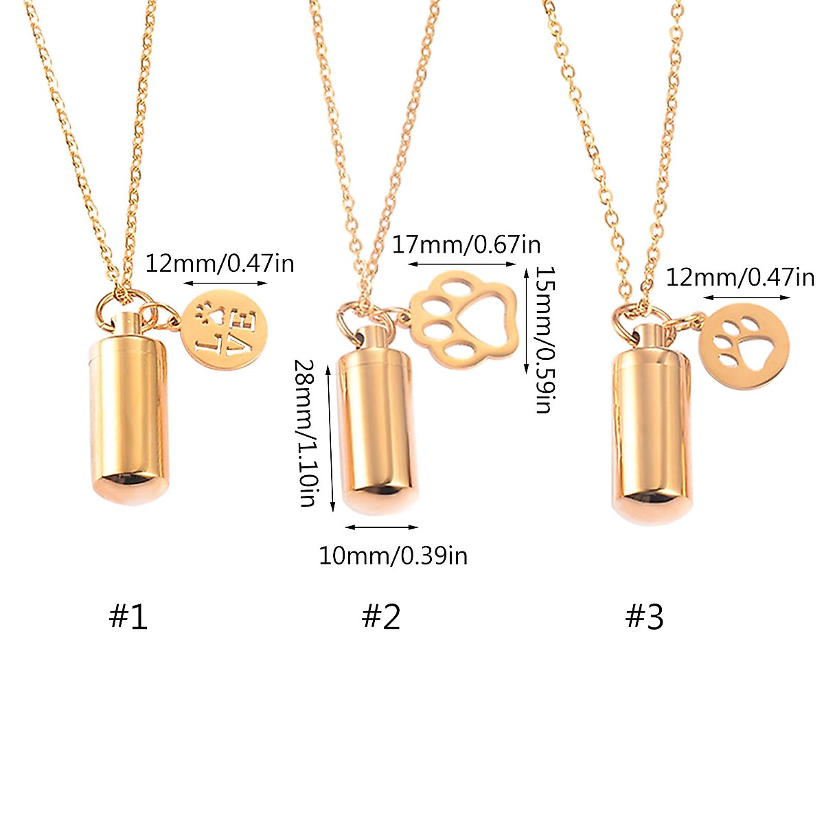 Lerpwige Stainless Steel Pet Urns Holder Necklace for Dogs Cats Pet Memorial NecklaceKeepsake Loss Pet Memory Urn Holder Jewelry Stainless Steel Pet Urn Necklace Cremation Jewelry for Pets