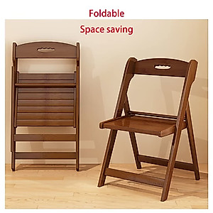 Shenairx Bamboo Folding Chairs, Fully Assembled Folding Chair, Indoor and Outdoor Wedding Chair Wooden Slatted Seat for Dining Room Kitchen Balcony Wedding Occasion Events,1ps(Natural Color)