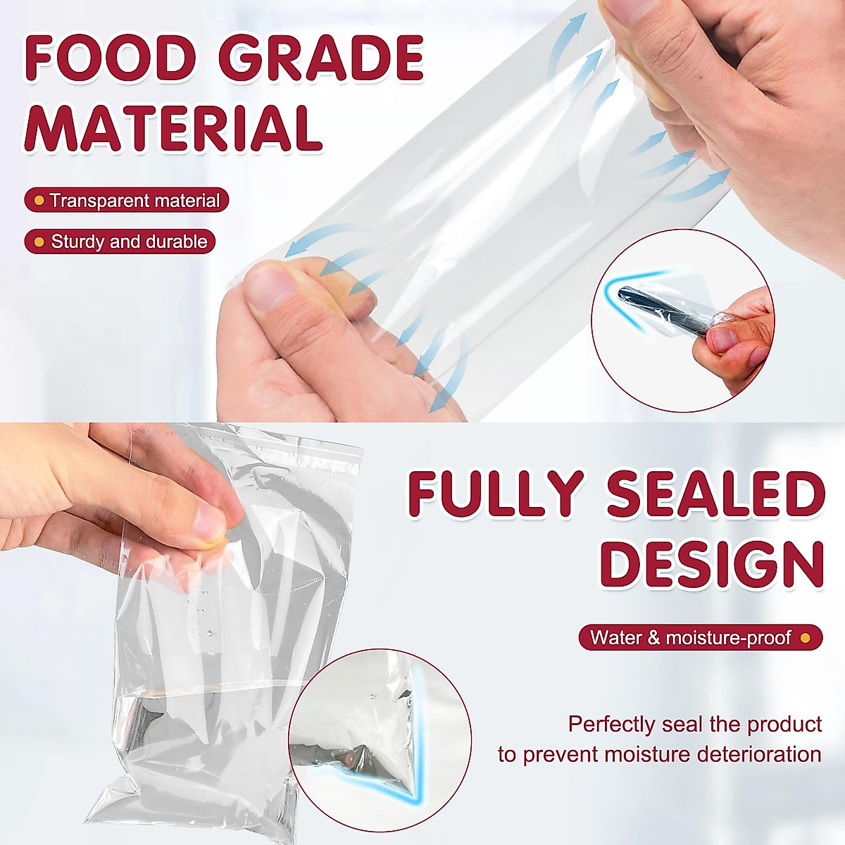 Walfos Clear Cellophane Bags, 4x6 Inch Transparent Soap Bags, Soap Wrappers for Homemade Soap Craft Gift Box Suitable for Packaging Gift & Cookies, Candy etc(200pcs