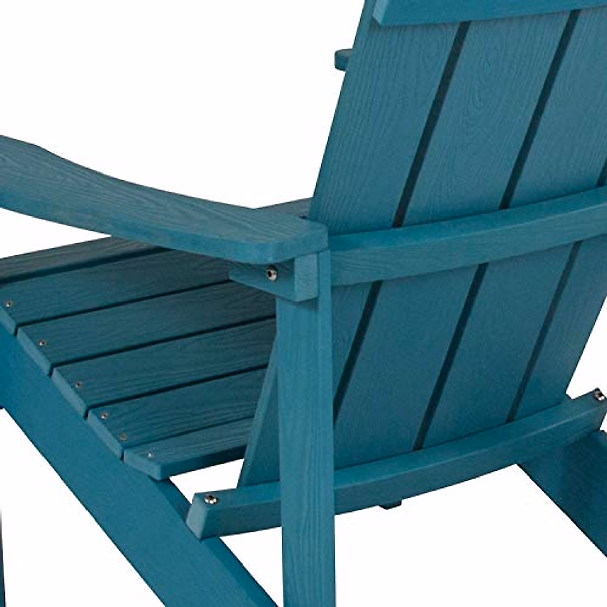 Flash Furniture Charlestown Commercial Grade Indoor/Outdoor Adirondack Chair, Weather Resistant Durable Poly Resin Deck and Patio Seating, Sea Foam