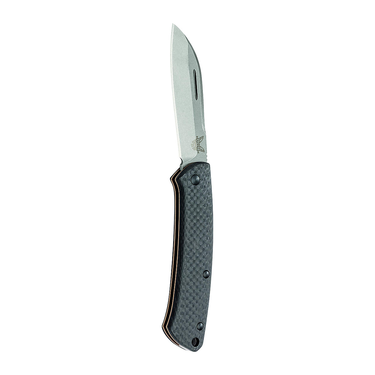 Benchmade - Proper 319-2 Knife, Sheepsfoot Blade, Plain Edge, Satin Finish, Carbon Fiber Handle, Made in the USA