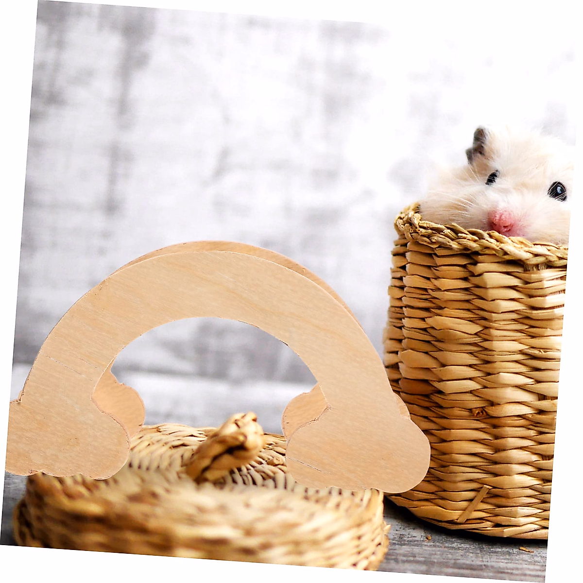 balacoo 2pcs Squirrels Wooden Castle Hamster Platform Critter Nation Small pet Toy Rabbit ramp Gerbils Climbing Ladder Parrot Decor Parrot Toys Wooden Hamster Toy Hamster Supplies to Climb