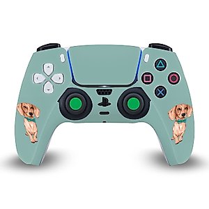 Head Case Designs Officially Licensed Barruf Dachshund, The Wiener Art Mix Vinyl Faceplate Sticker Gaming Skin Decal Cover Compatible With Sony PlayStation 5 PS5 DualSense Controller