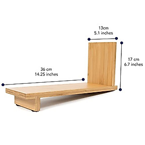 S&A WOODCRAFT Desktop Wood Bookshelf with Wooden Bookend, Bamboo Desk Organizer Shelf and Display Rack with Book Ends, Storage Shelf Bookcase for Office, Home Decor, Kitchen Countertop