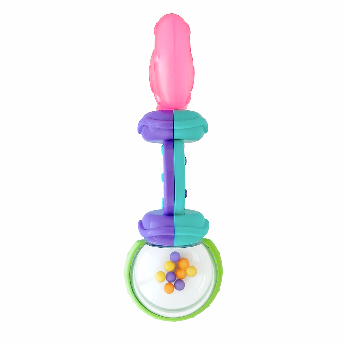 Bright Starts Rattle and Teethe Chillable Baby Teether, Pretty in Pink, Ages 3 Months +