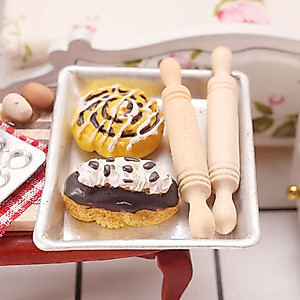 LUOZZY 15Pcs Mini Rolling Pin for Craft Wooden Rolling Pin Models Mini Rolling Sticks Simulation Kitchen Toys for Cake Baking, 2inches