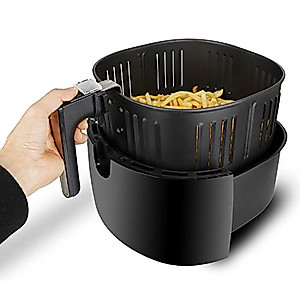 SUPER DEAL 7.6 QT Air Fryer Oven Cooker with 7 Cooking Presets Auto Shut off & Timer Dishwasher Safe Parts Recipes & CookBook, 1700W, Black