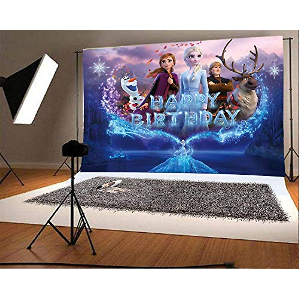 Frozen Backdrop 1st Birthday Backdrop Baby Shower for Girl Elsa Princess Party Supplies Banner Background Photography Ice Castle