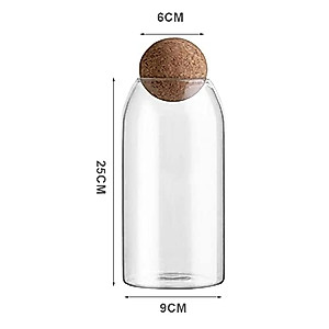 SPERKY Coffee Containers Clear Glass Storage Jar With Cork Lid Bottle Sealed Tank Tea Can Cereal Coffee Creative Decoration Airtight Canister Set