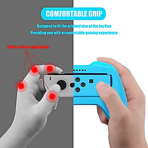 3 Pack Comfort Grips Compatible with Joy Con, Handle Grips Kit Compatible with Switch/OLED Controller with 4 Thumb Caps