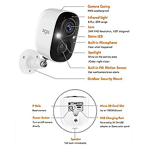 Dzees Solar Powered Security Camera Wireless Outdoor WiFi, 1080P Color Night Vision Outdoor Camera, Wireless Home Security Cameras System with Solar Panel, Spotlight/Alarm, AI Detection, 2-Way Talk